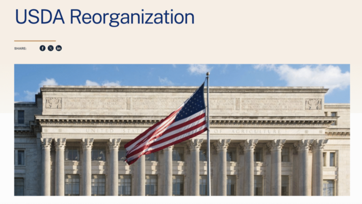 USDA Reorganization to be Completed in 2026 - Cowsmo